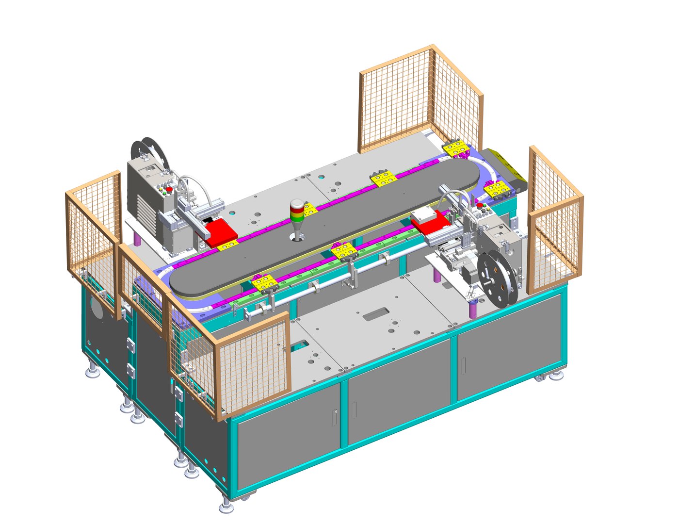 3D Automatic Peeling And Labeling Assembly Cycle Line Model ...