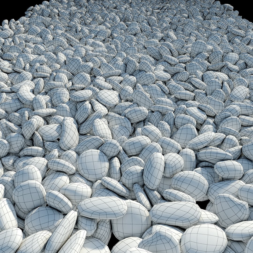 3d White Pebbles Model