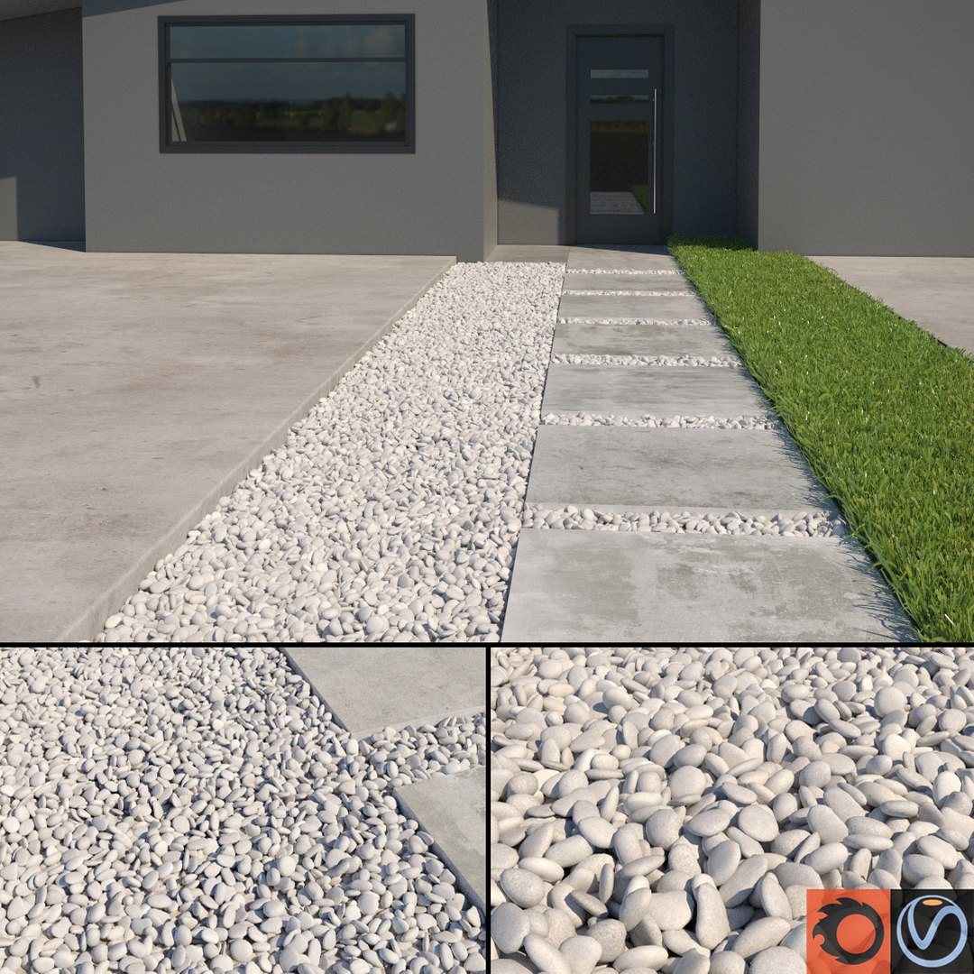 3d White Pebbles Model