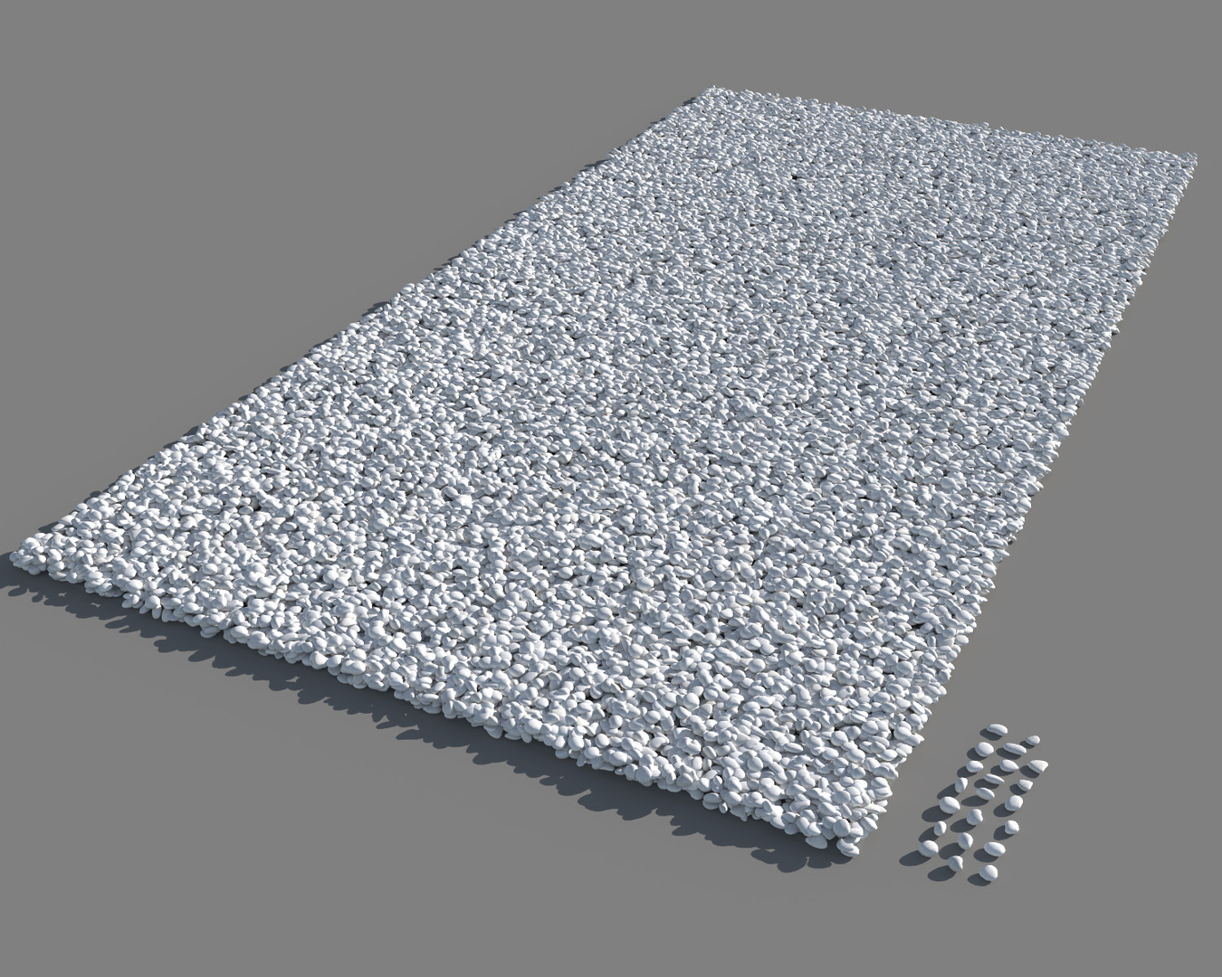 3d white pebbles model