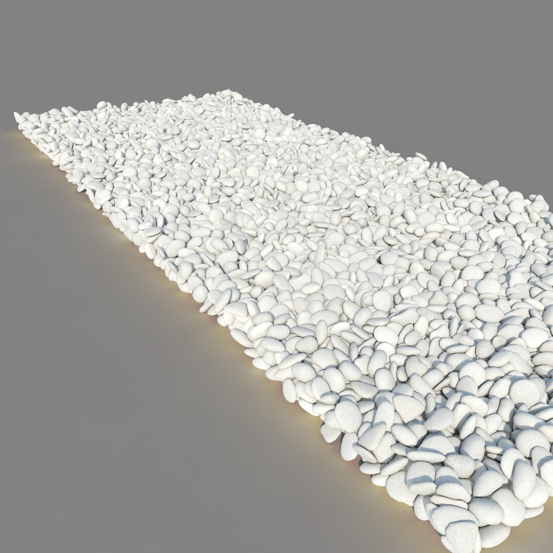 3d White Pebbles Model