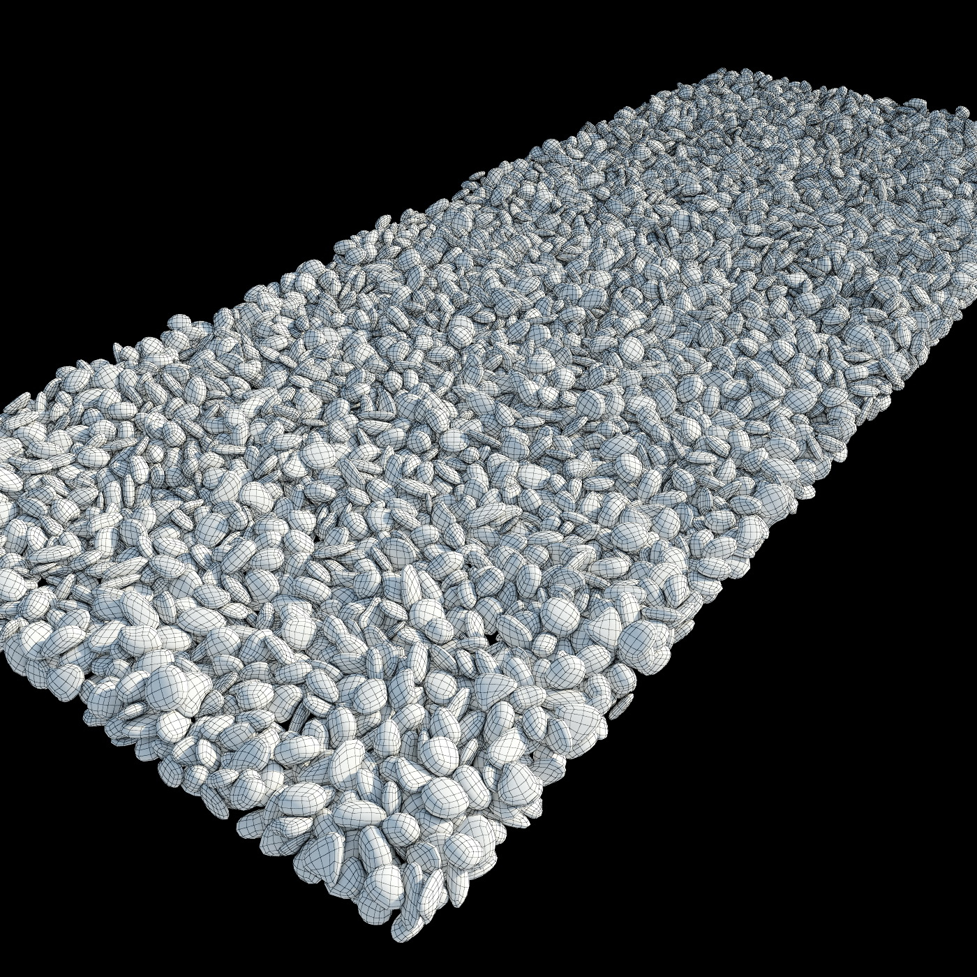 3d white pebbles model