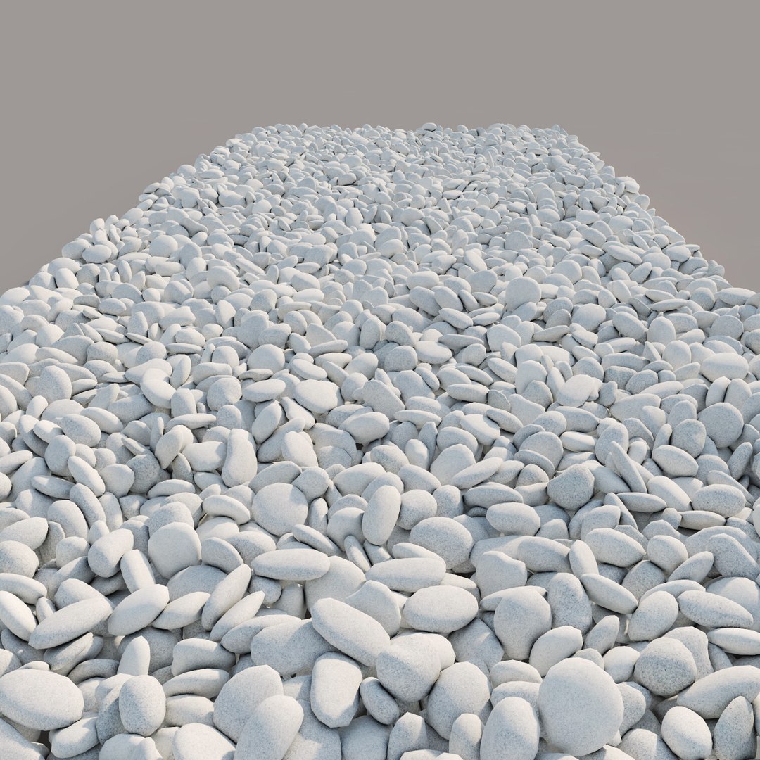 3d White Pebbles Model