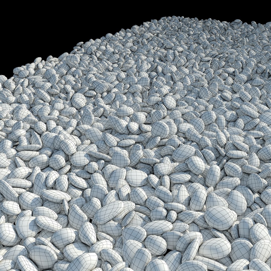 3d White Pebbles Model