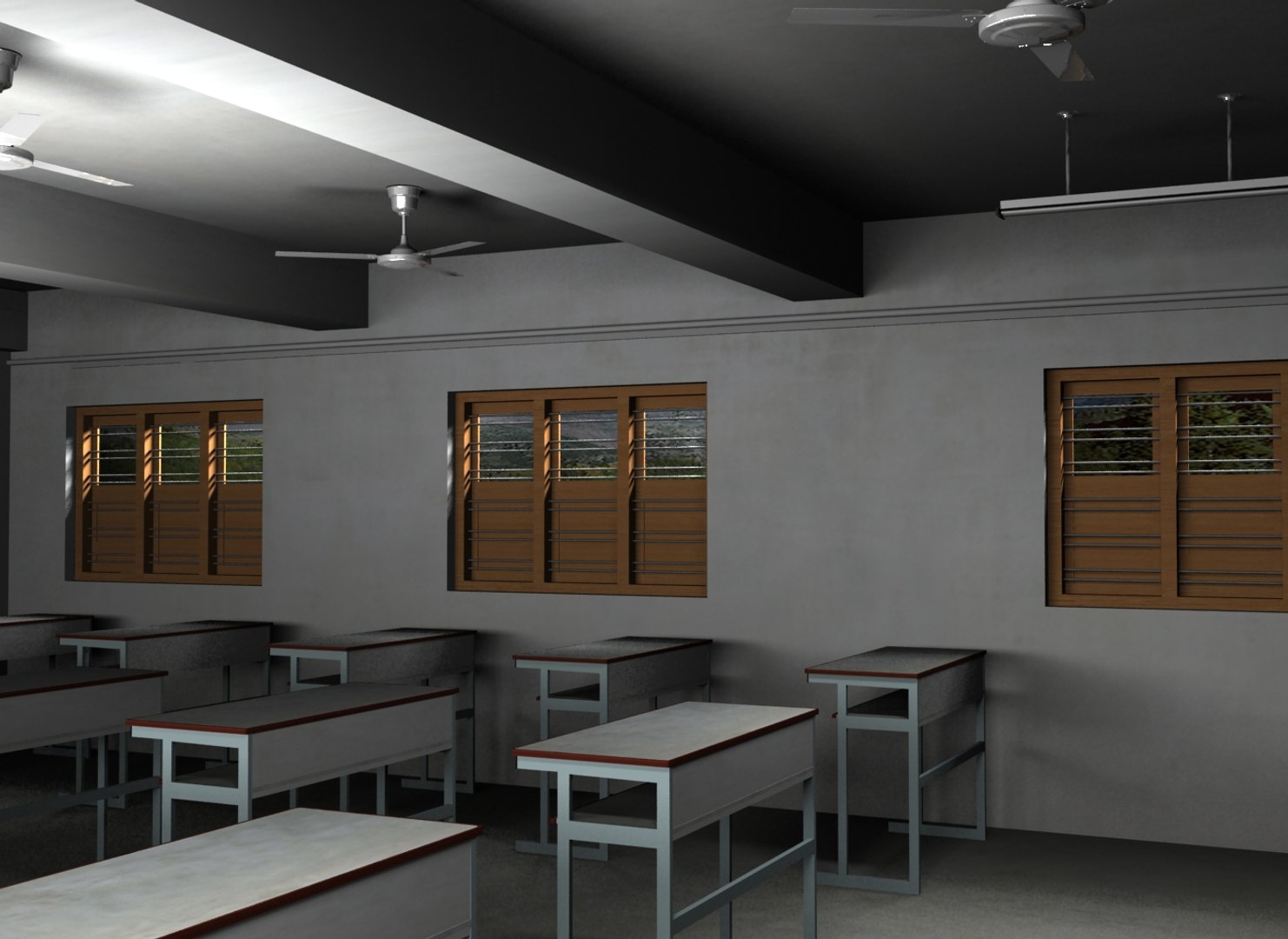 class room hp desktop 3d max