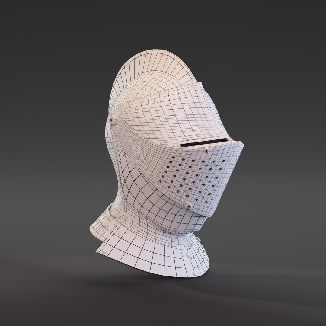 Medieval Knight Armet Helmet Visor 3D Model - TurboSquid 1493822