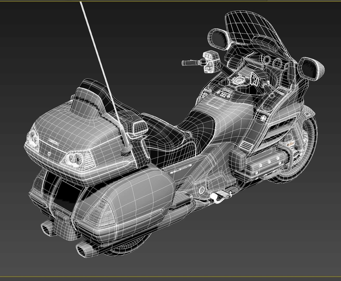 3d Honda Goldwing Gold Model