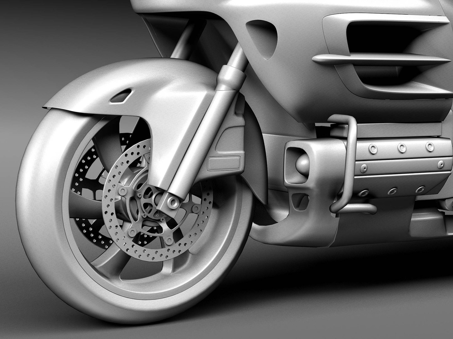 3d Honda Goldwing Gold Model