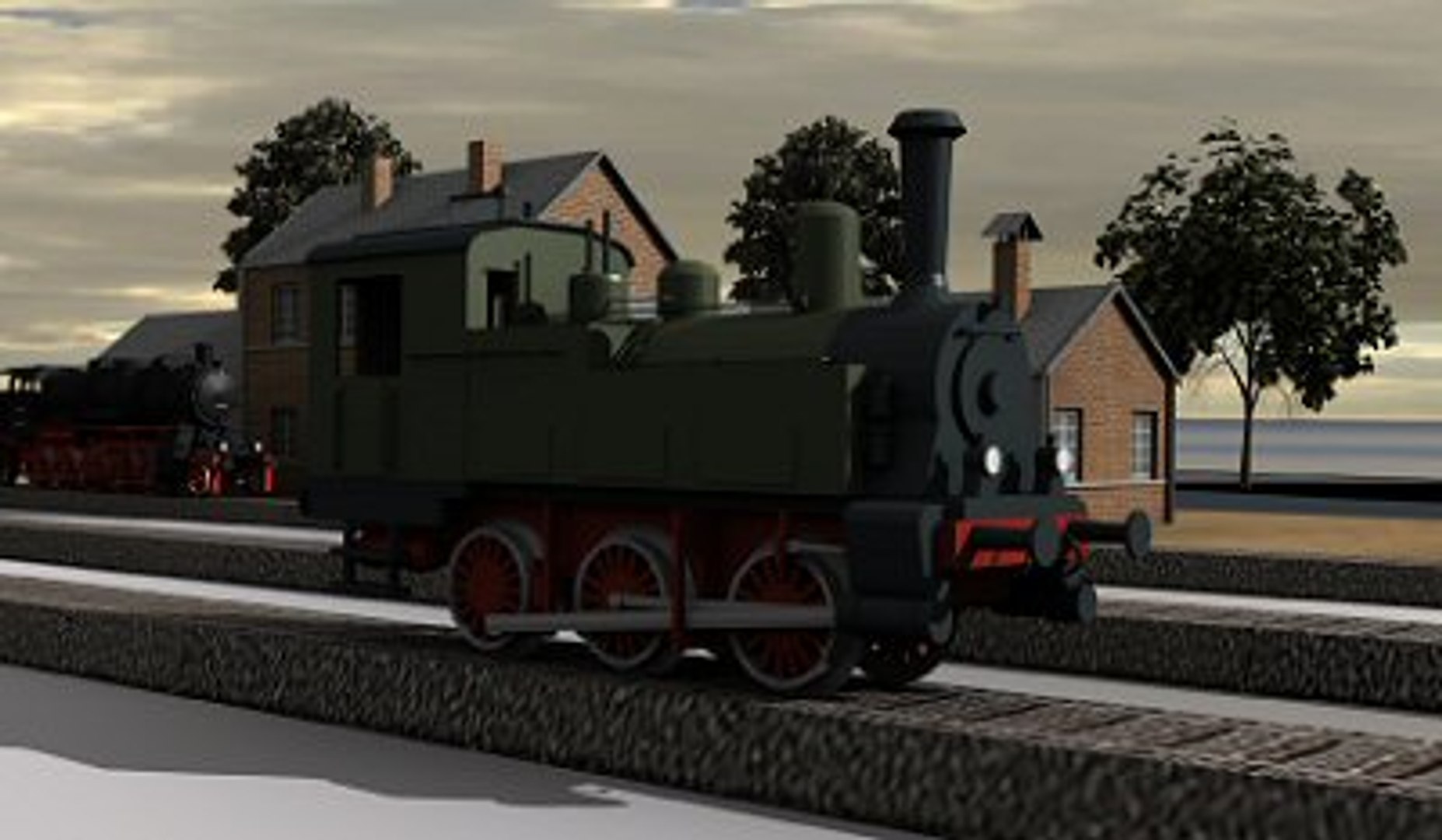 3d model german t3 steam engine