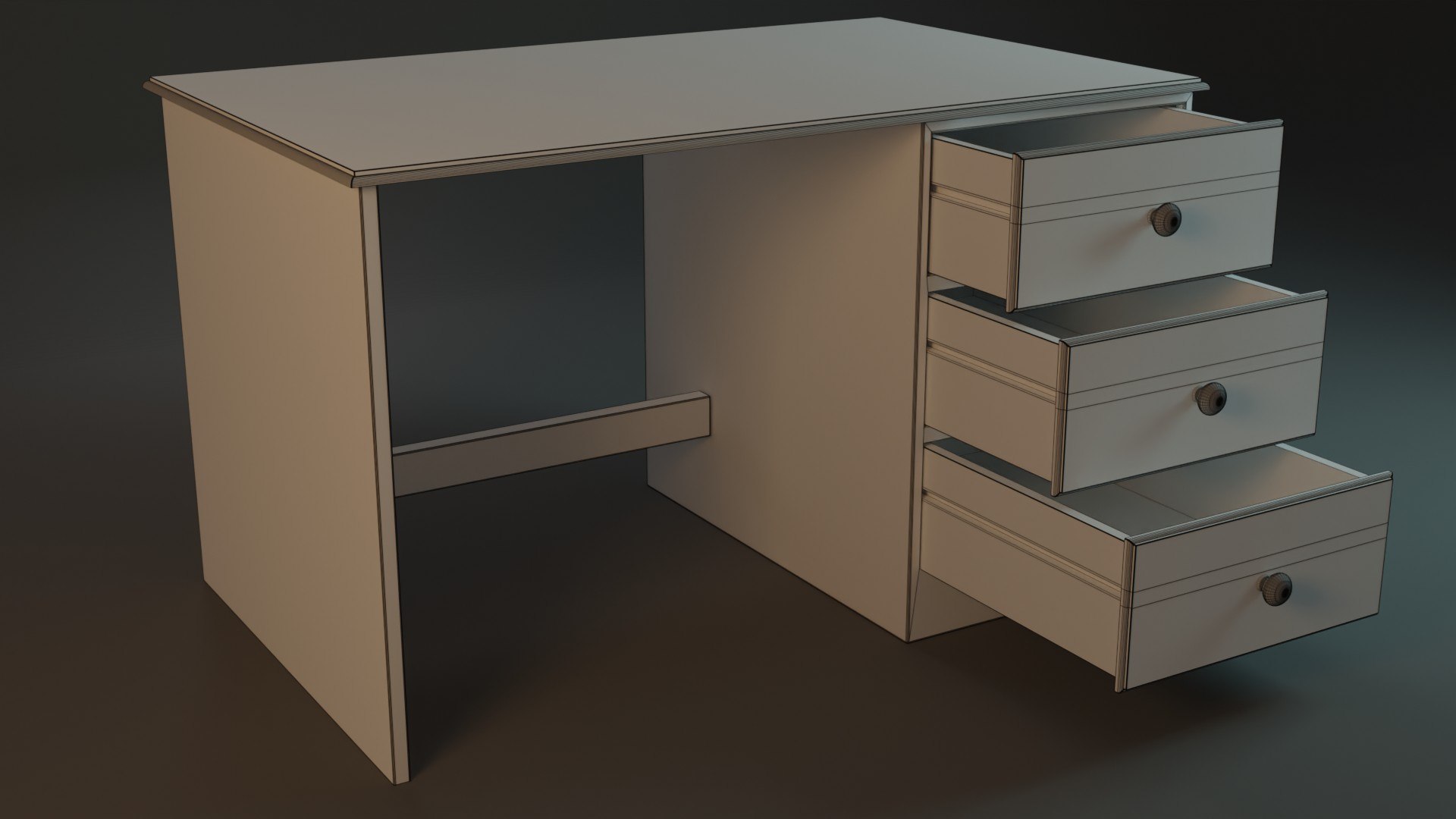 Wooden Desk 3D Model - TurboSquid 1551796