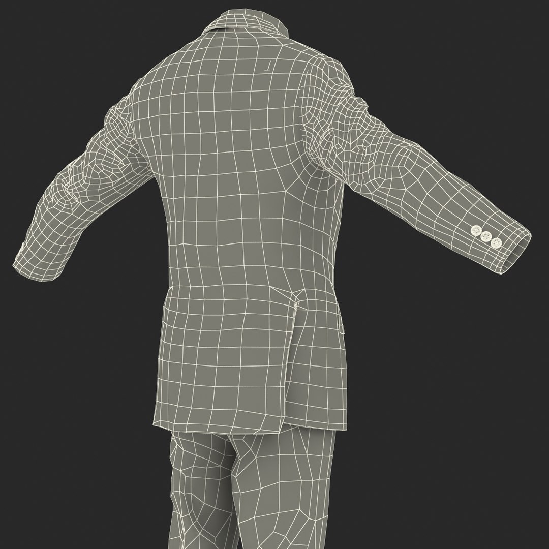 suit men classic modeled 3d model