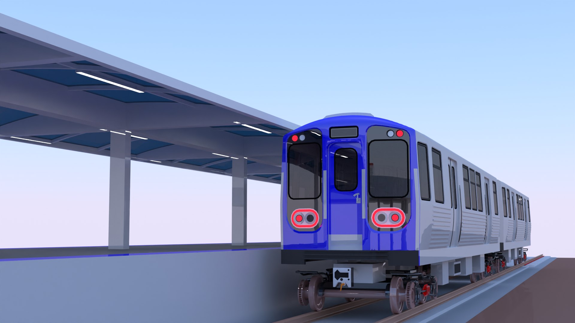 3D Chicago Metro Station With Train - TurboSquid 2102191