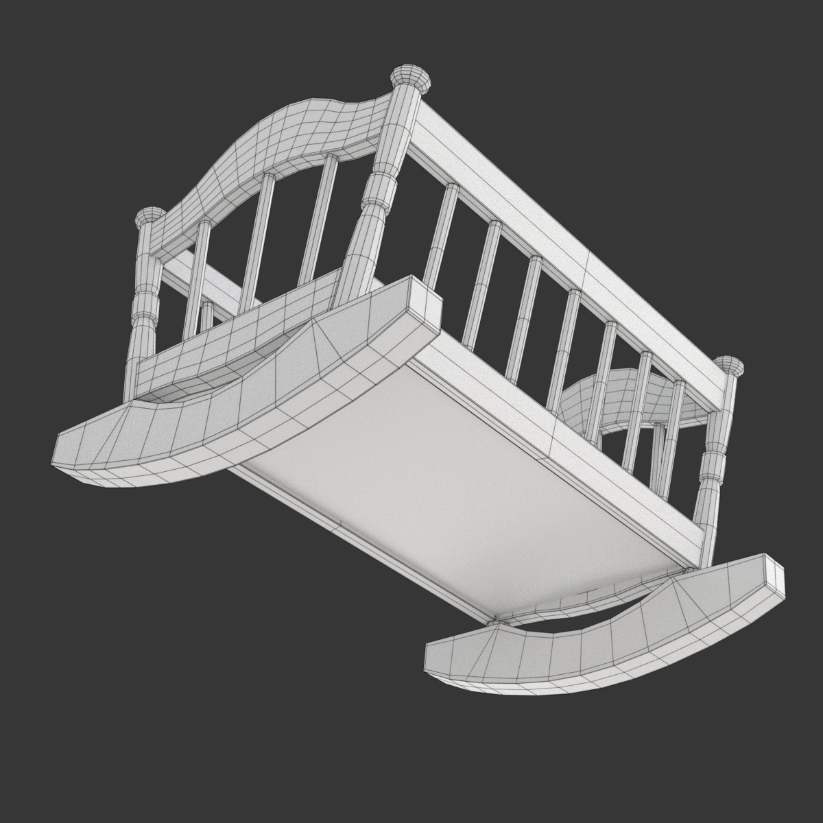Cradle wood wooden 3D model - TurboSquid 1230498