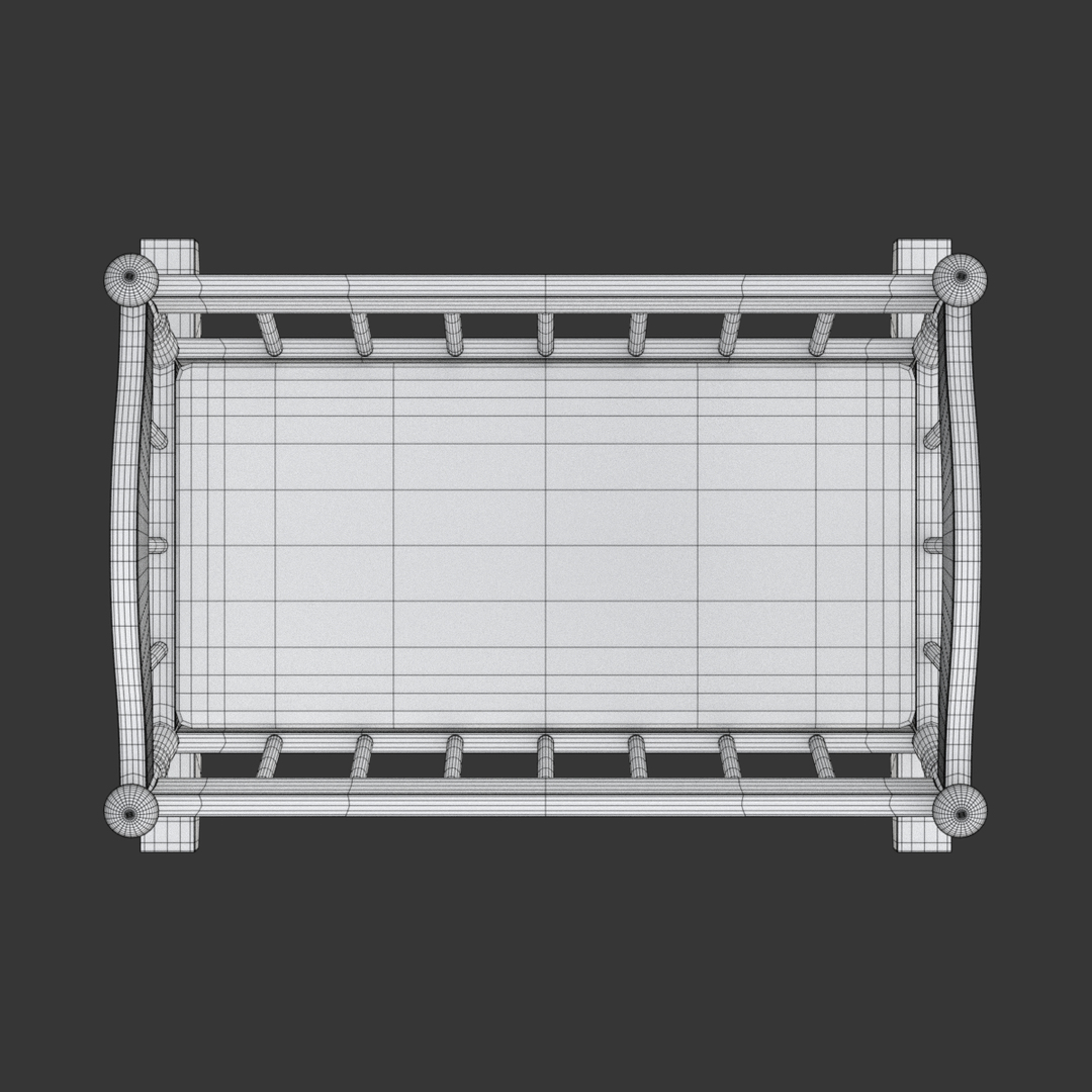 Cradle wood wooden 3D model - TurboSquid 1230498