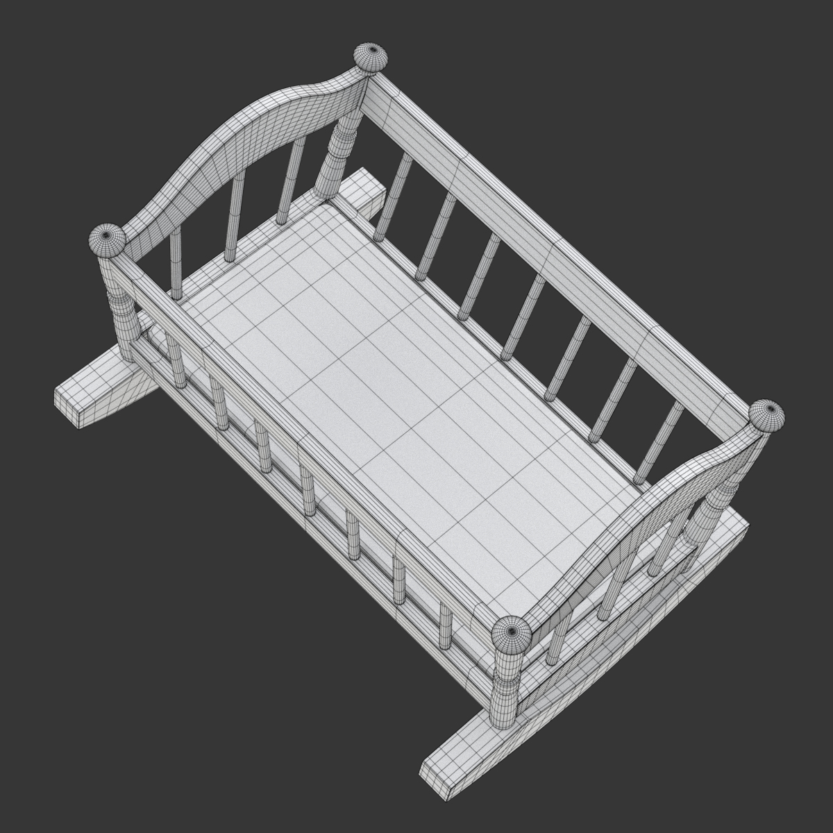 Cradle wood wooden 3D model - TurboSquid 1230498
