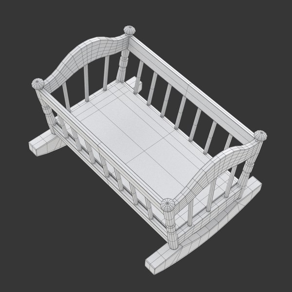 Cradle wood wooden 3D model - TurboSquid 1230498