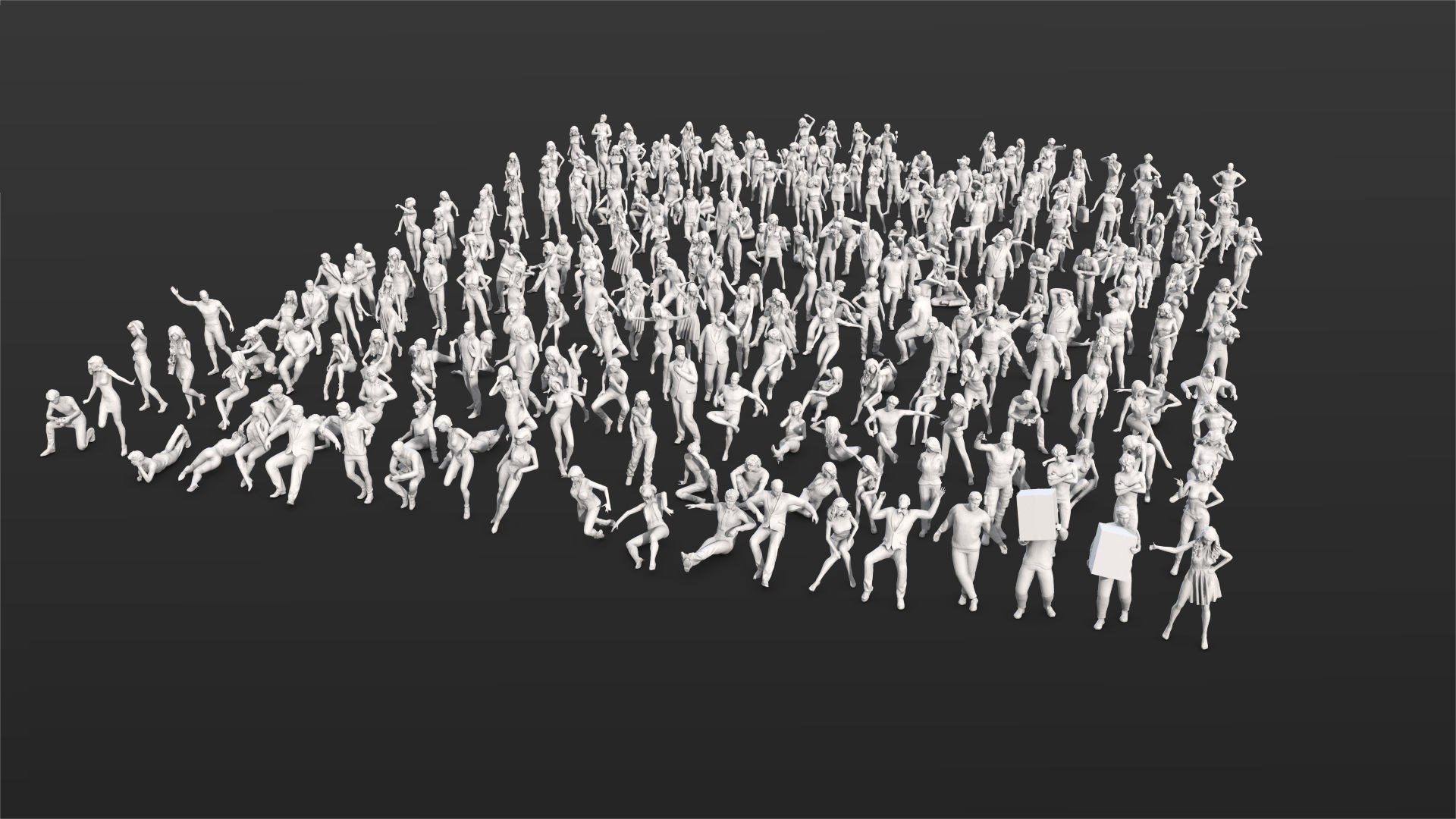 1400 Lowpoly People Crowd 3D Model - TurboSquid 2039371