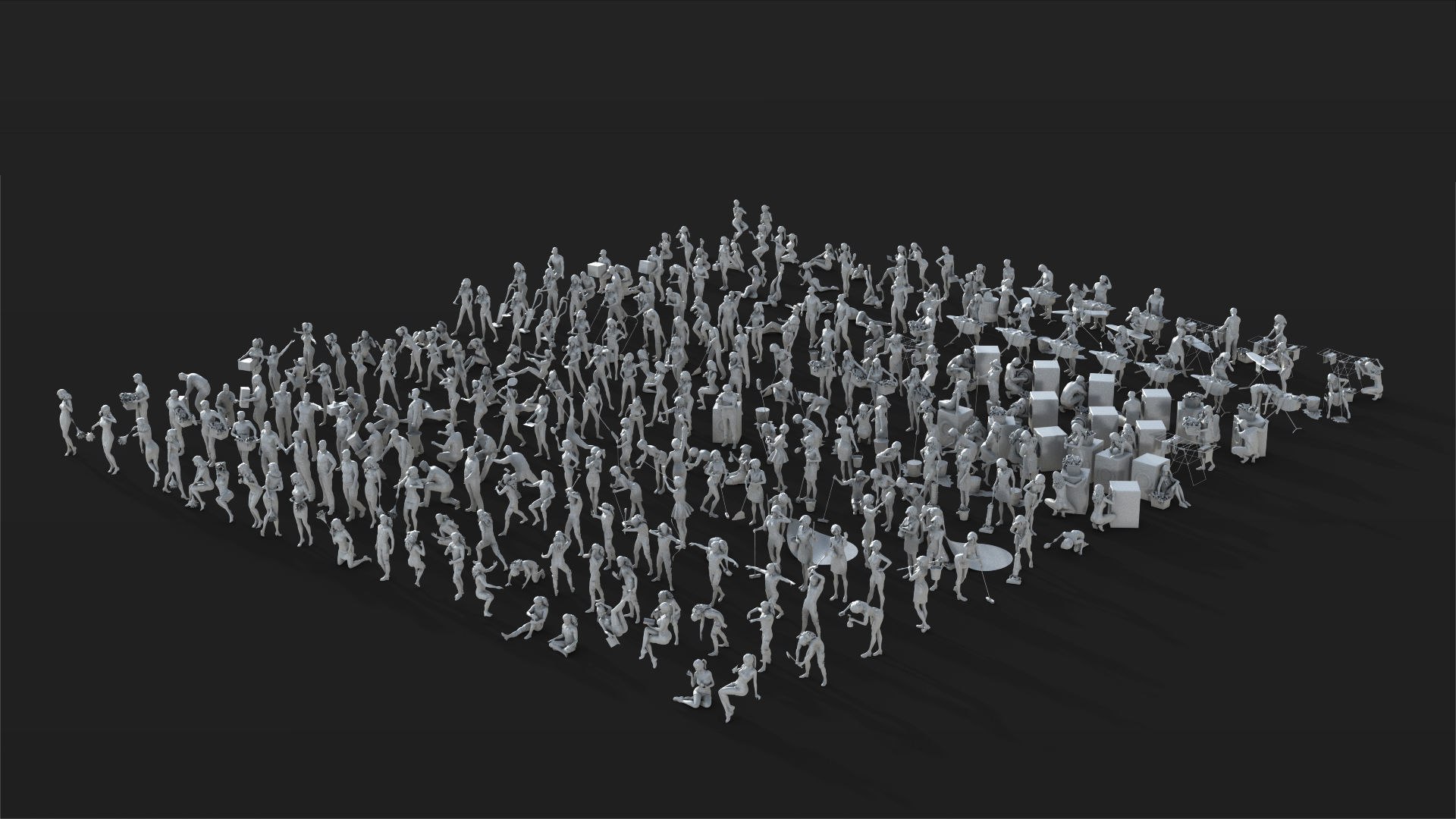 1400 Lowpoly People Crowd 3D Model - TurboSquid 2039371