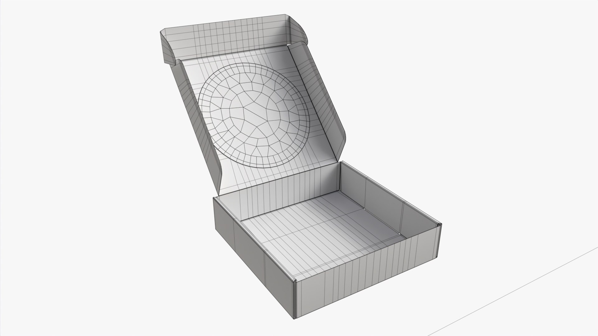 3D Corrugated Cardboard Box With Window 02 Open Model - TurboSquid 2030040