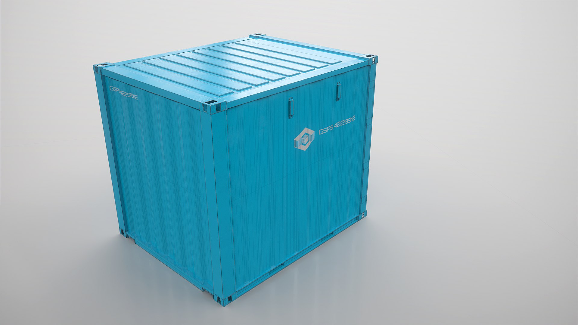 3D Intermodal Shipping Container 10-foot-long Blue Model - TurboSquid ...