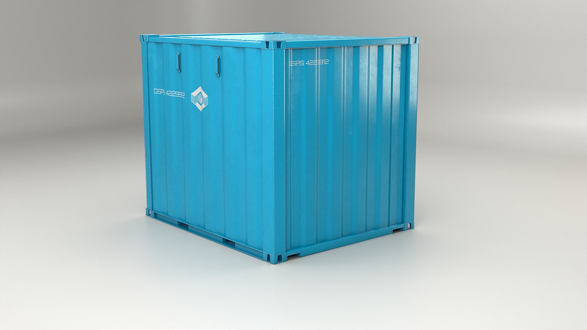 3D Intermodal Shipping Container 10-foot-long Blue Model - TurboSquid ...