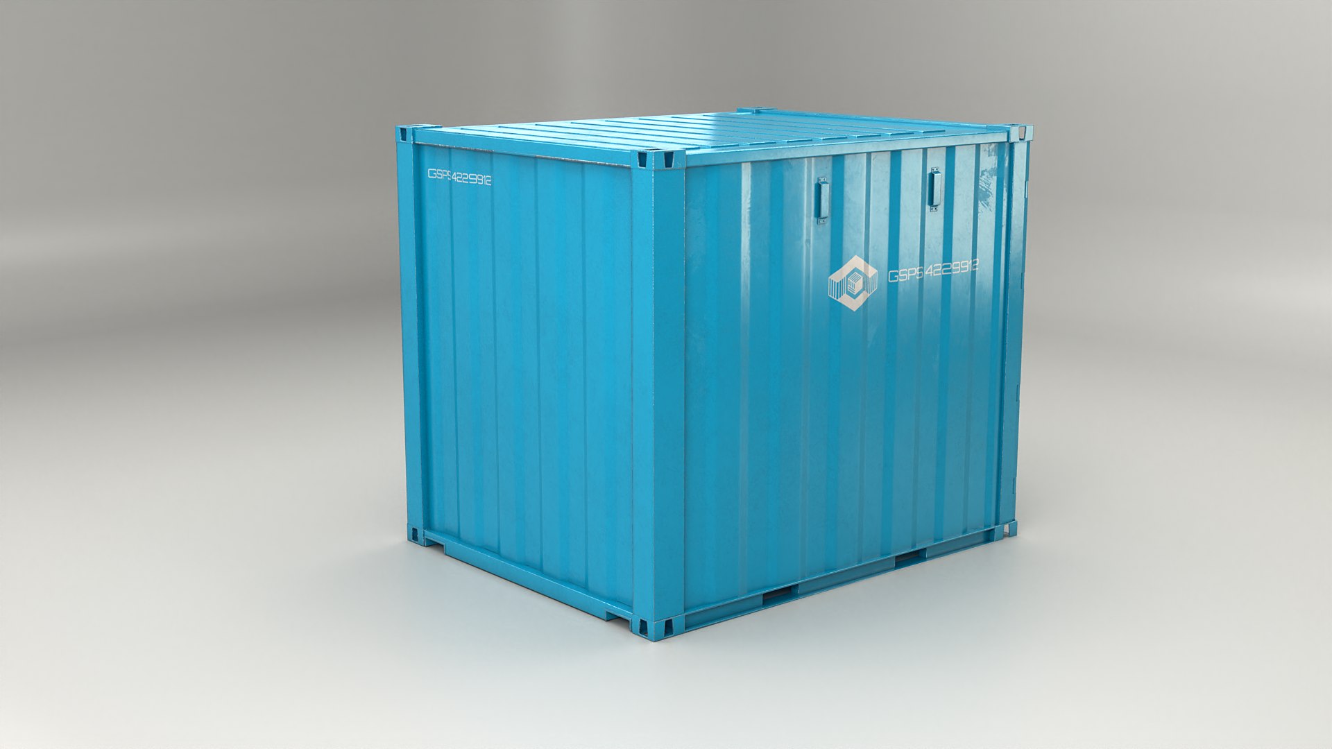 3D Intermodal Shipping Container 10-foot-long Blue Model - TurboSquid ...