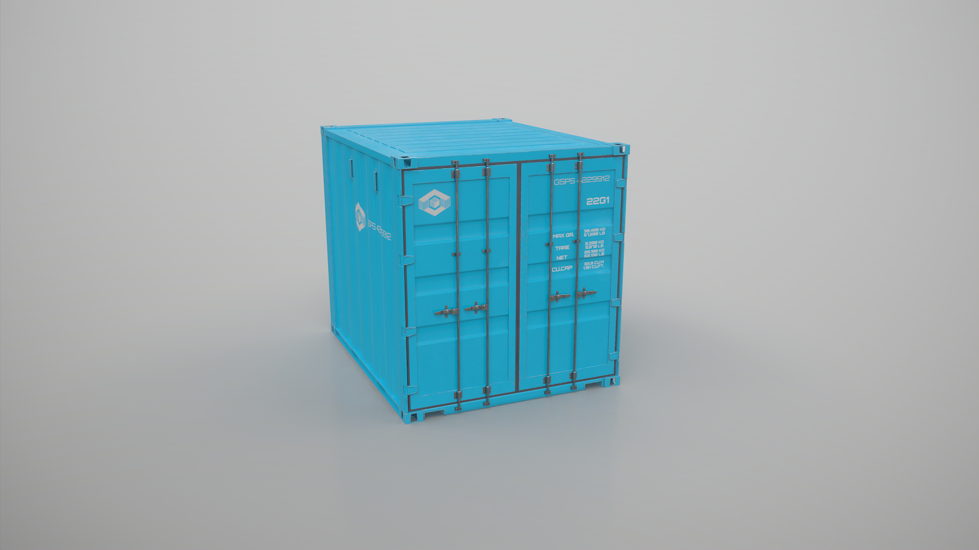 3D Intermodal Shipping Container 10-foot-long Blue Model - TurboSquid ...
