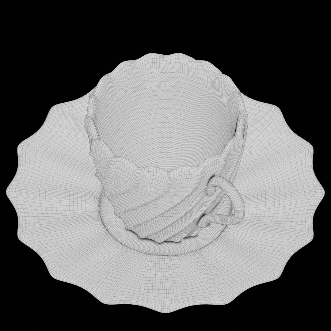 Fluted Twisted Teacup Model - TurboSquid 1733227