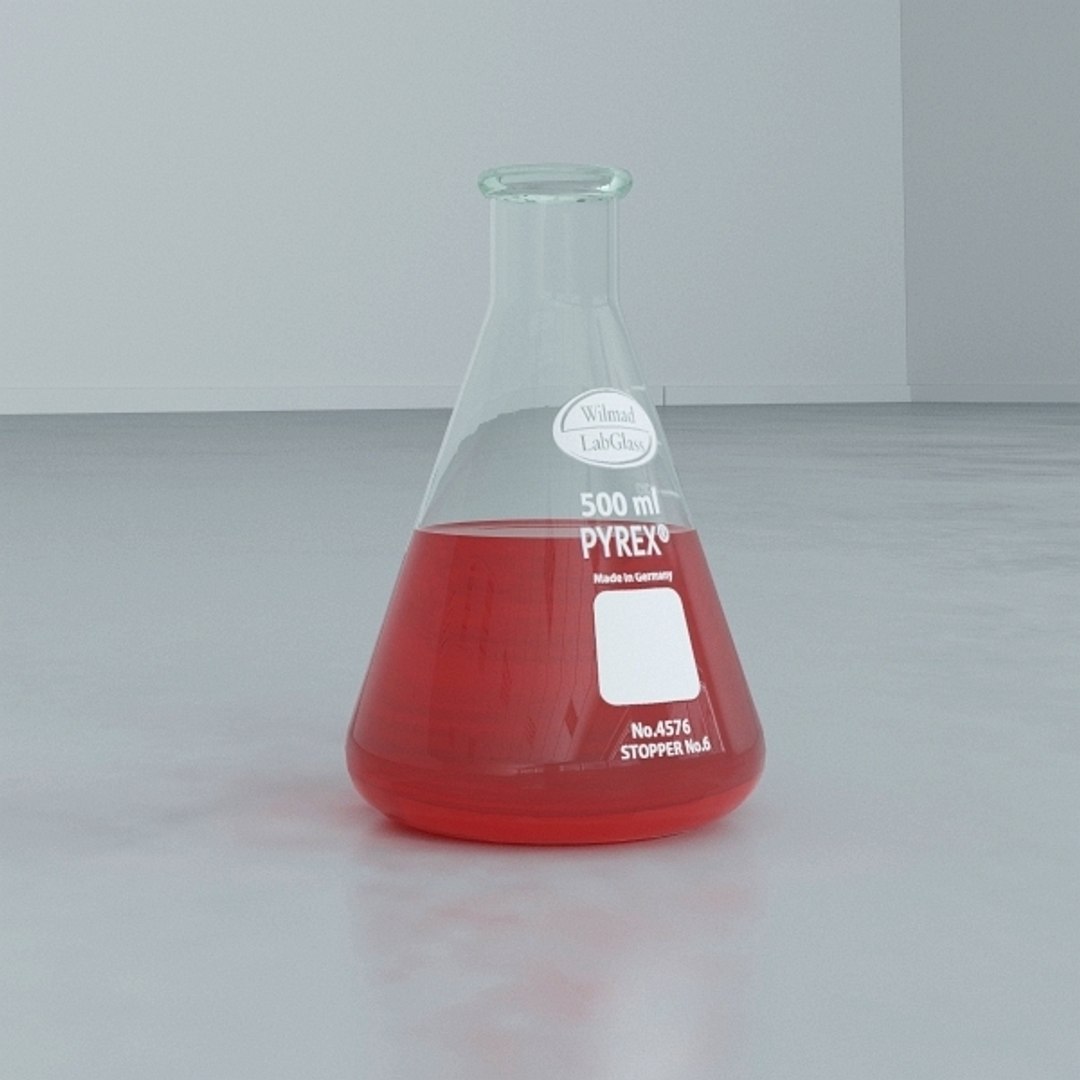 Glass Erlenmeyer Flask 500 Model - TurboSquid 1228056