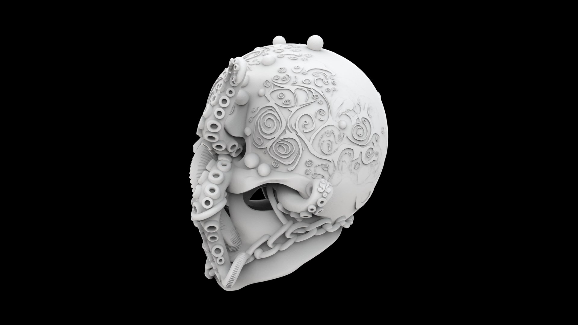 3D Cursed Pirate Skull With Tentacles 3D Print Model - TurboSquid 2457963
