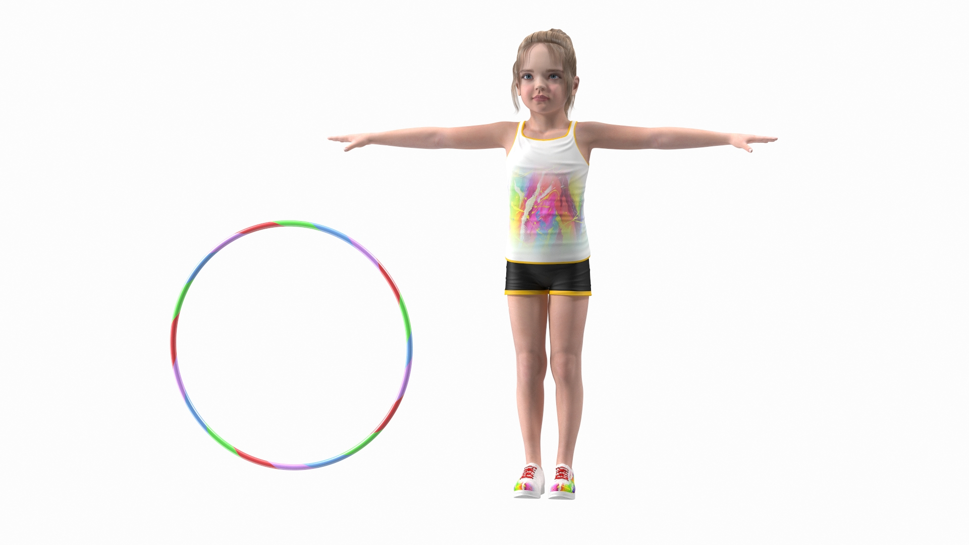 Sport Style Girl Child With Hoop Rigged For Cinema 4D 3D Model ...