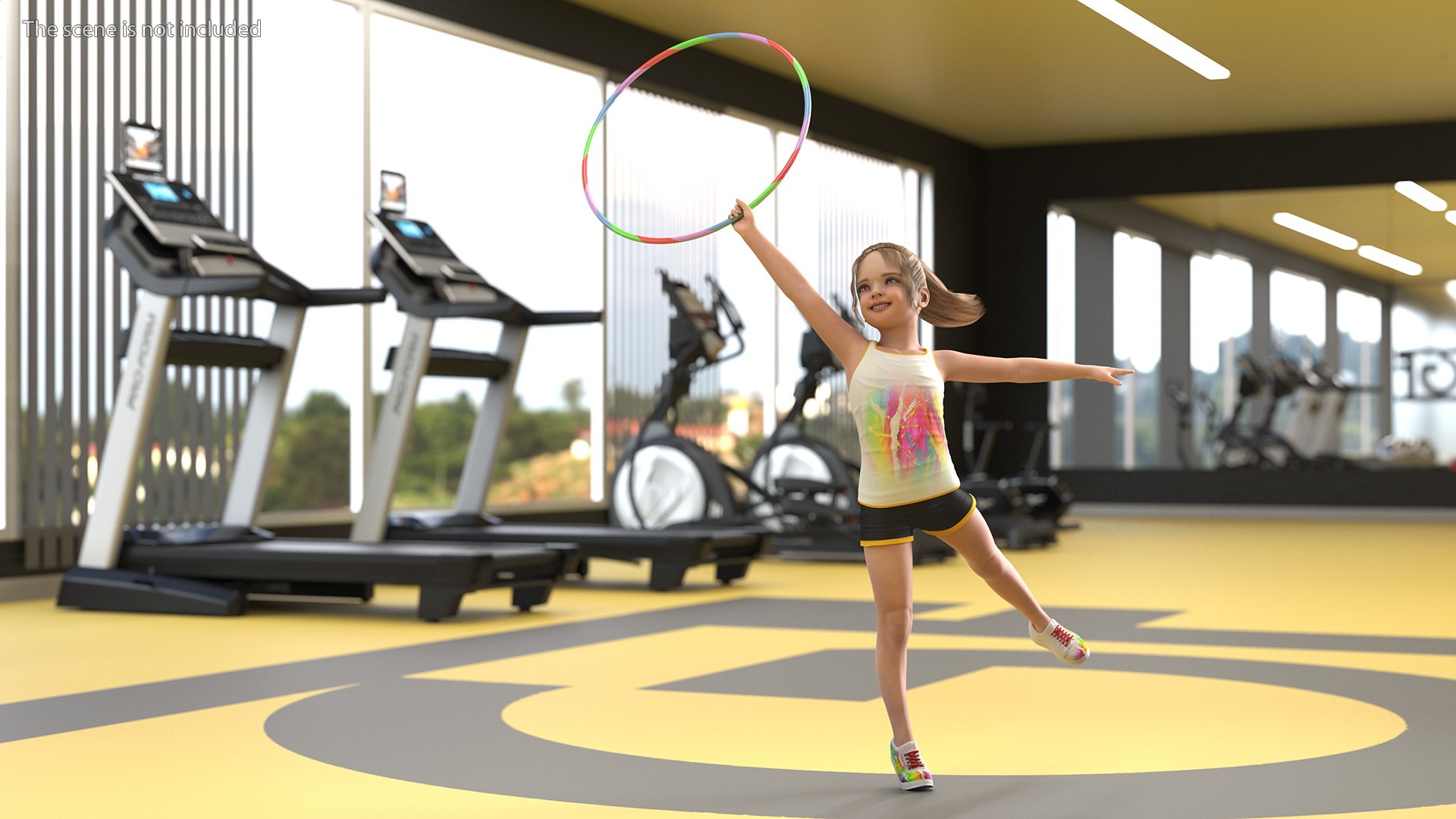 Sport Style Girl Child With Hoop Rigged For Cinema 4D 3D Model ...