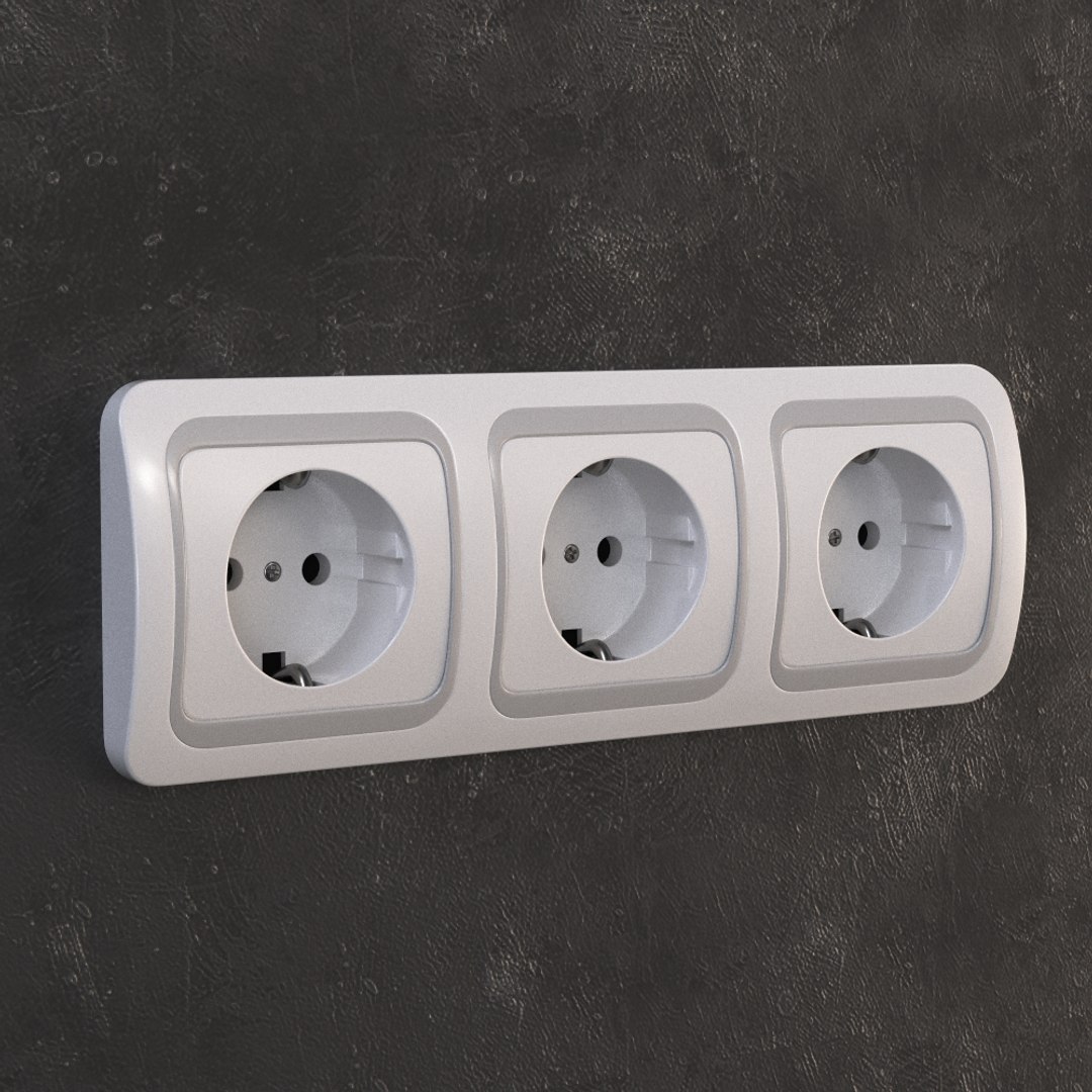 3d model of electrical installation set