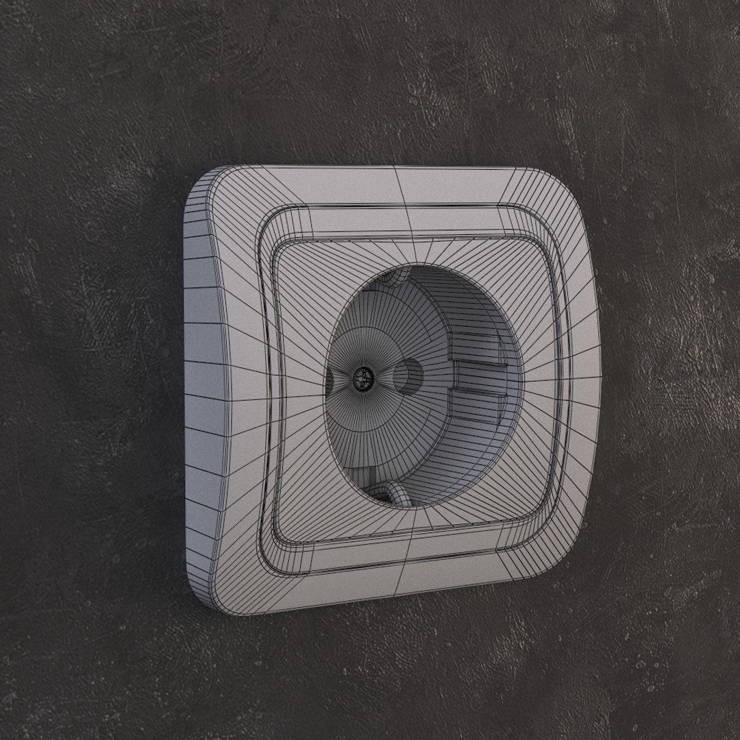 3d model of electrical installation set