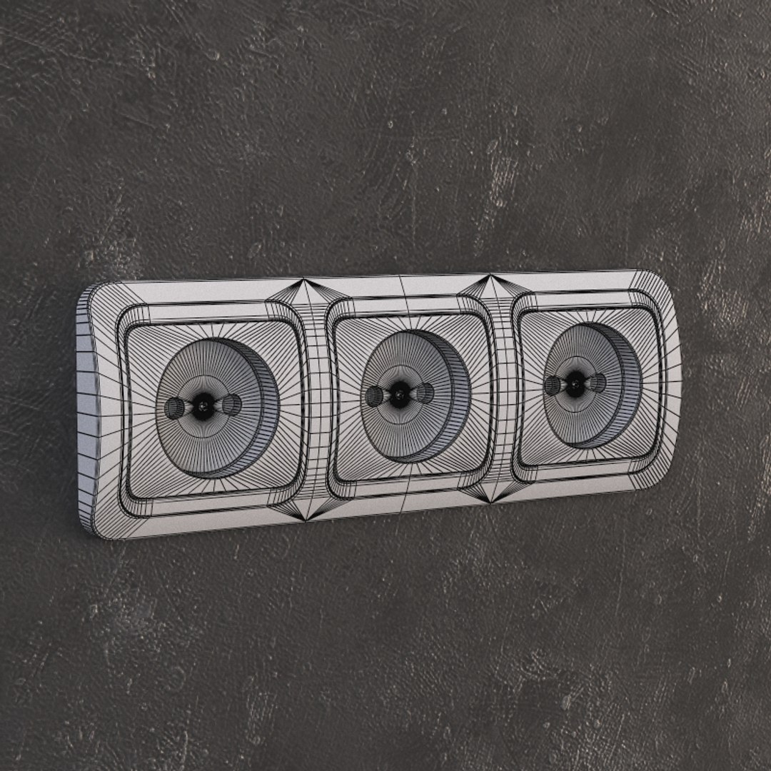 3d model of electrical installation set