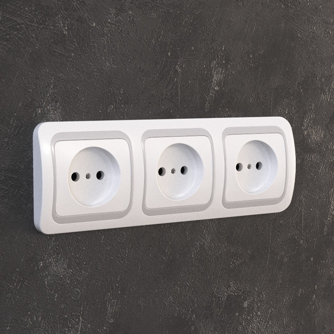 3d model of electrical installation set