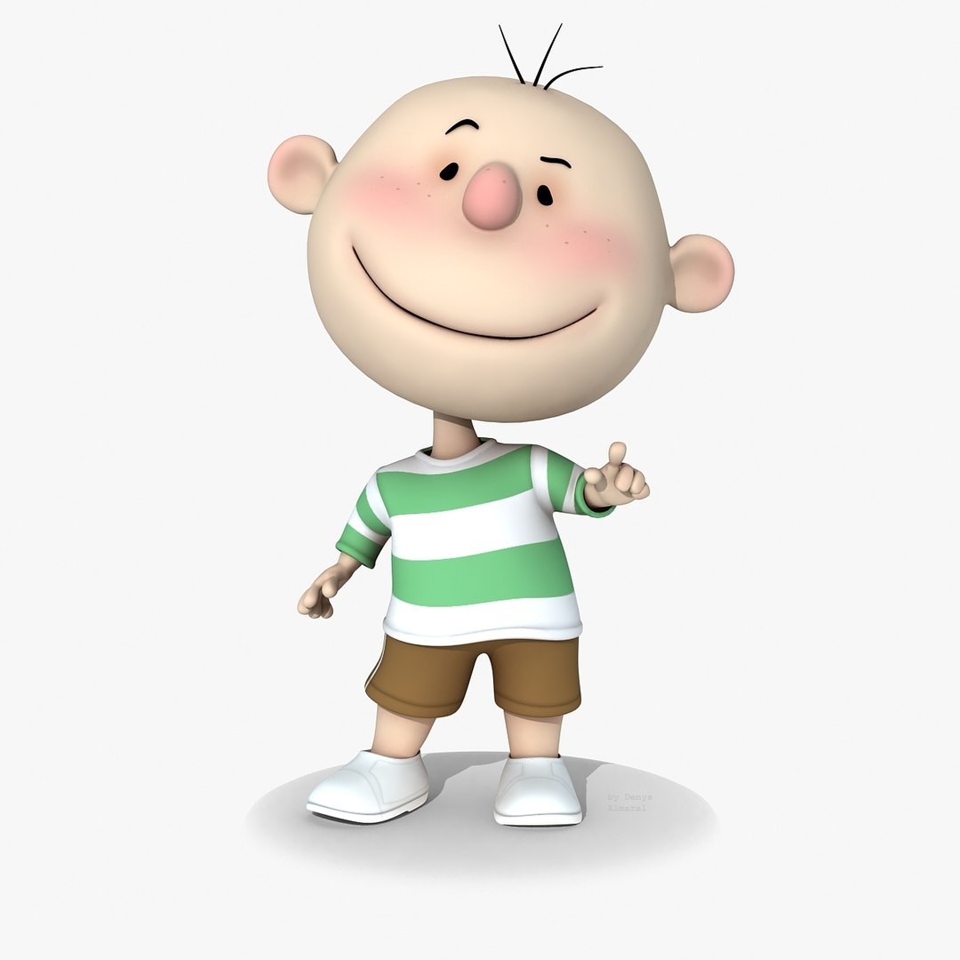 Max Rigged Cartoon Kid Pink