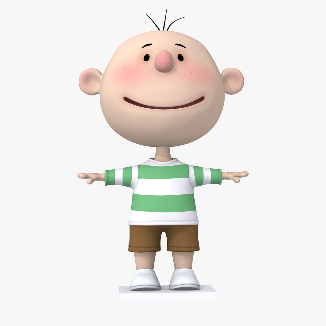 Max Rigged Cartoon Kid Pink