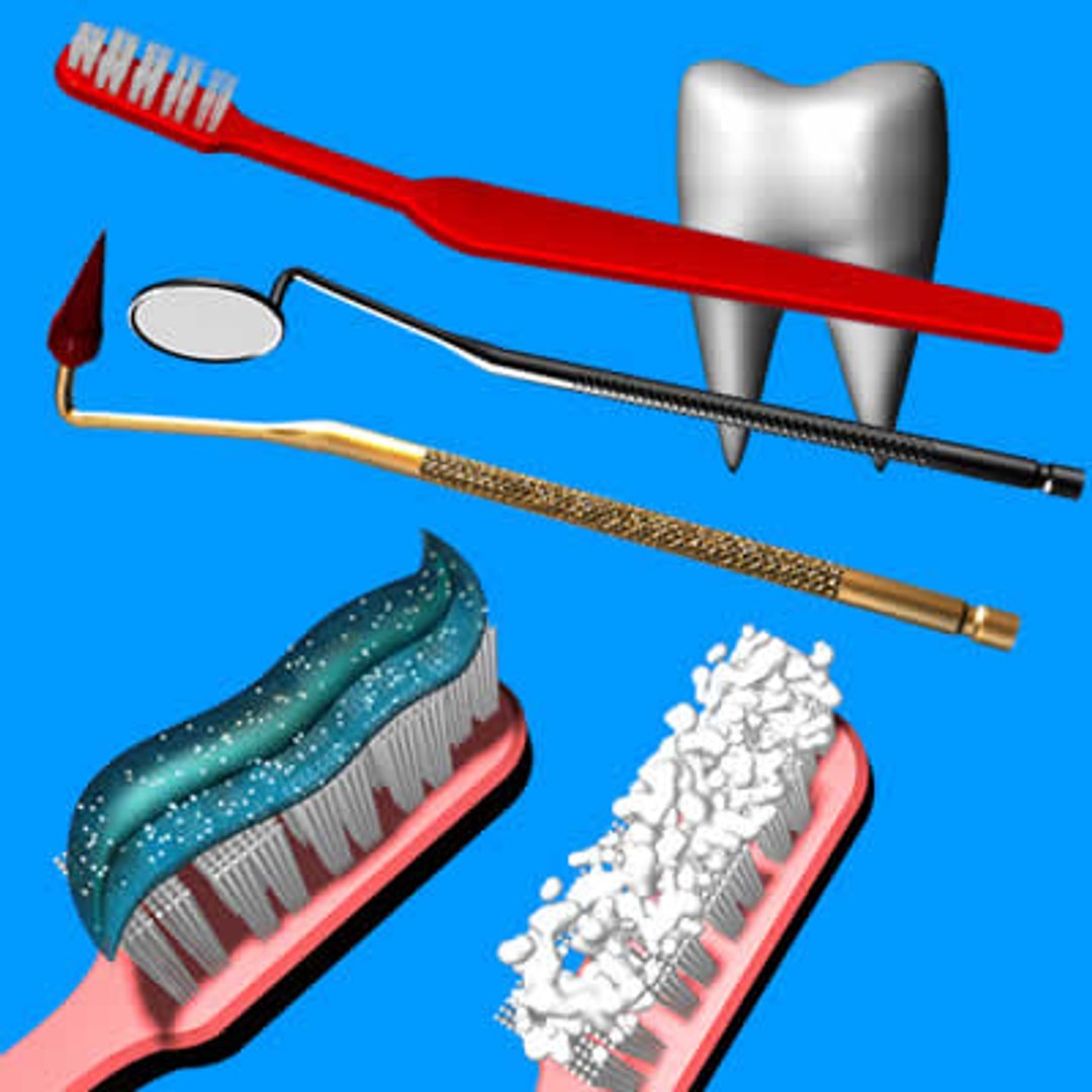 dental instruments toothpaste 3d model