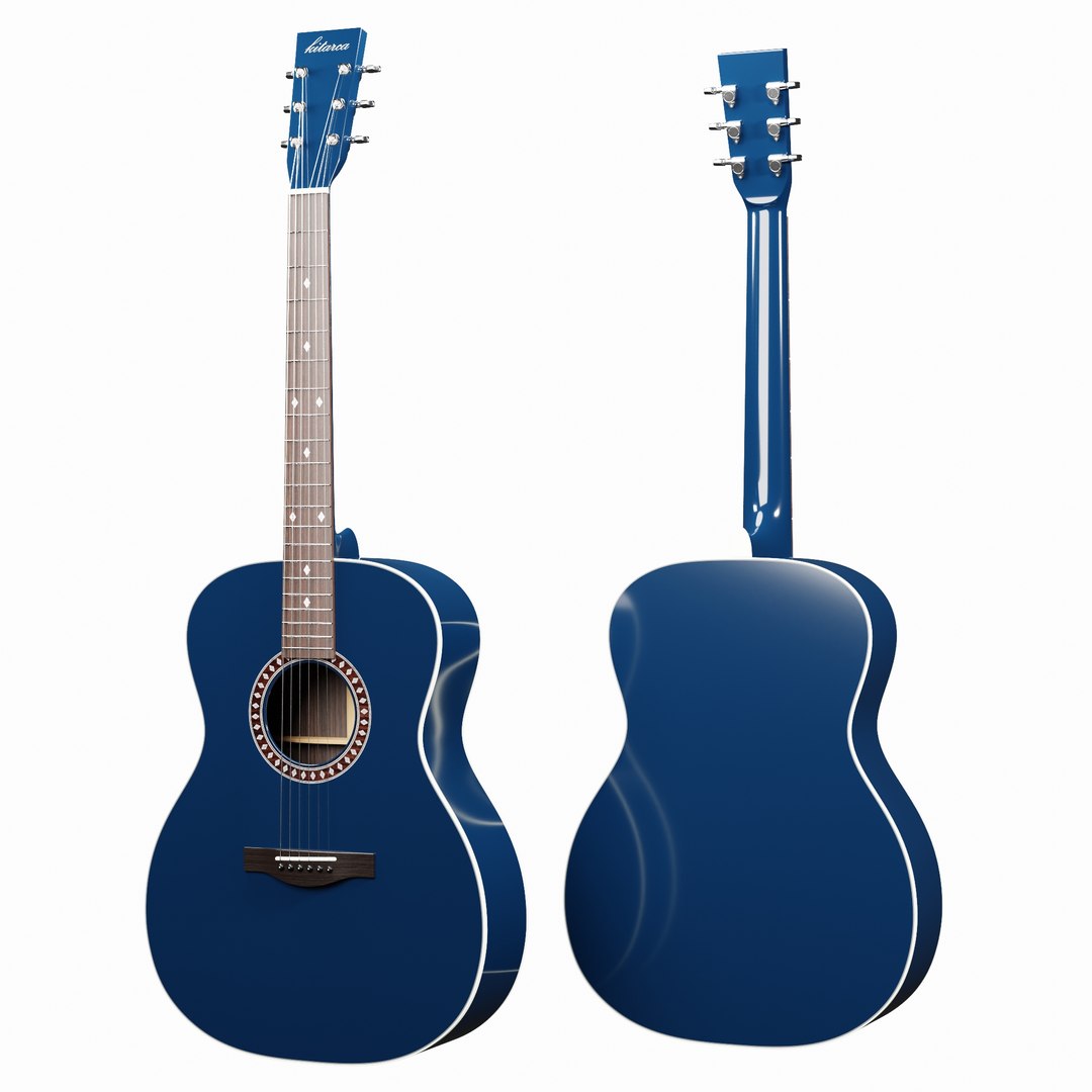 Acoustic Guitar Navy Blue 3D - TurboSquid 1845769