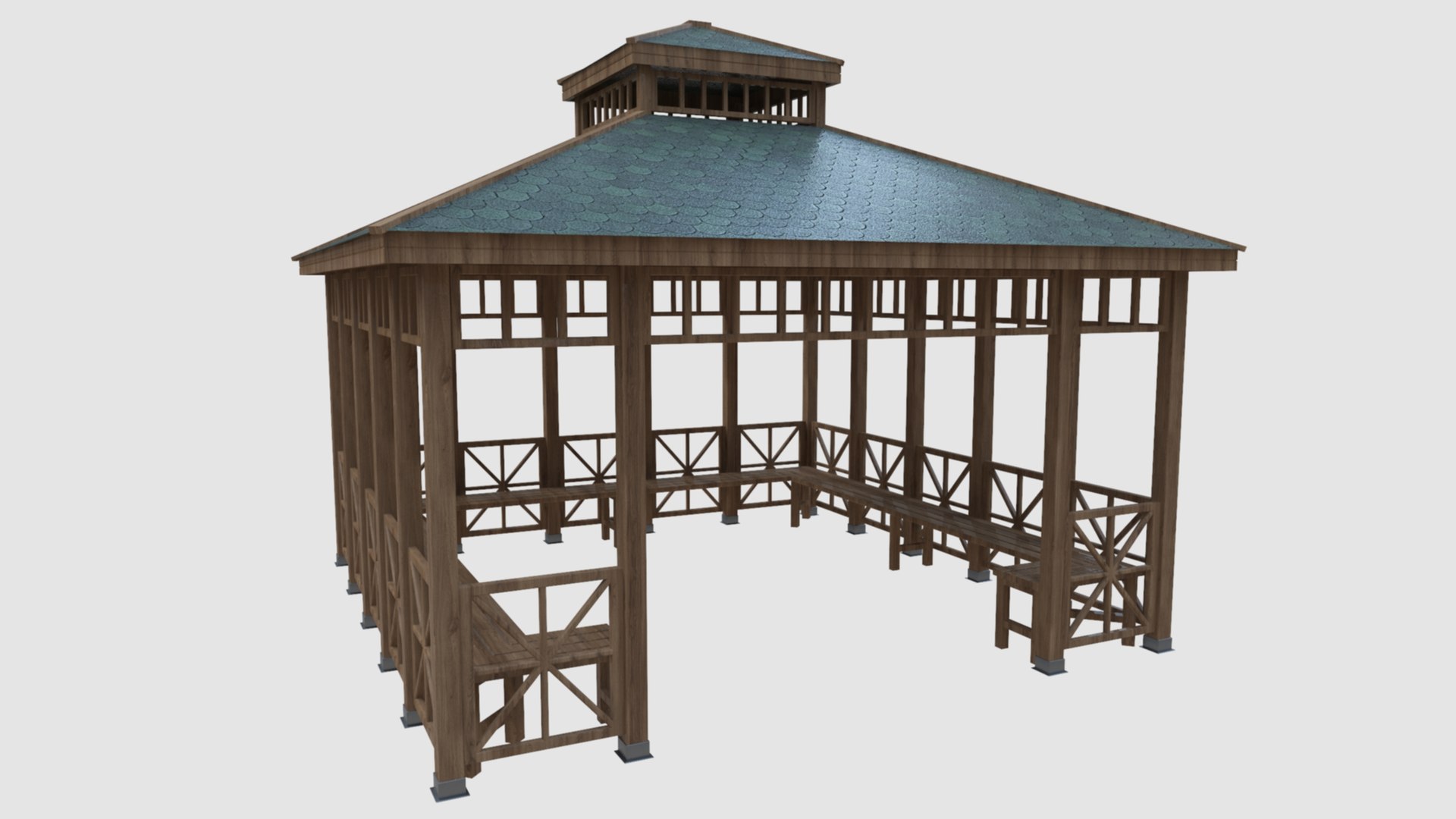 3D Wooden Garden Pergola Gazebo Arbor Collection - TurboSquid 1974811
