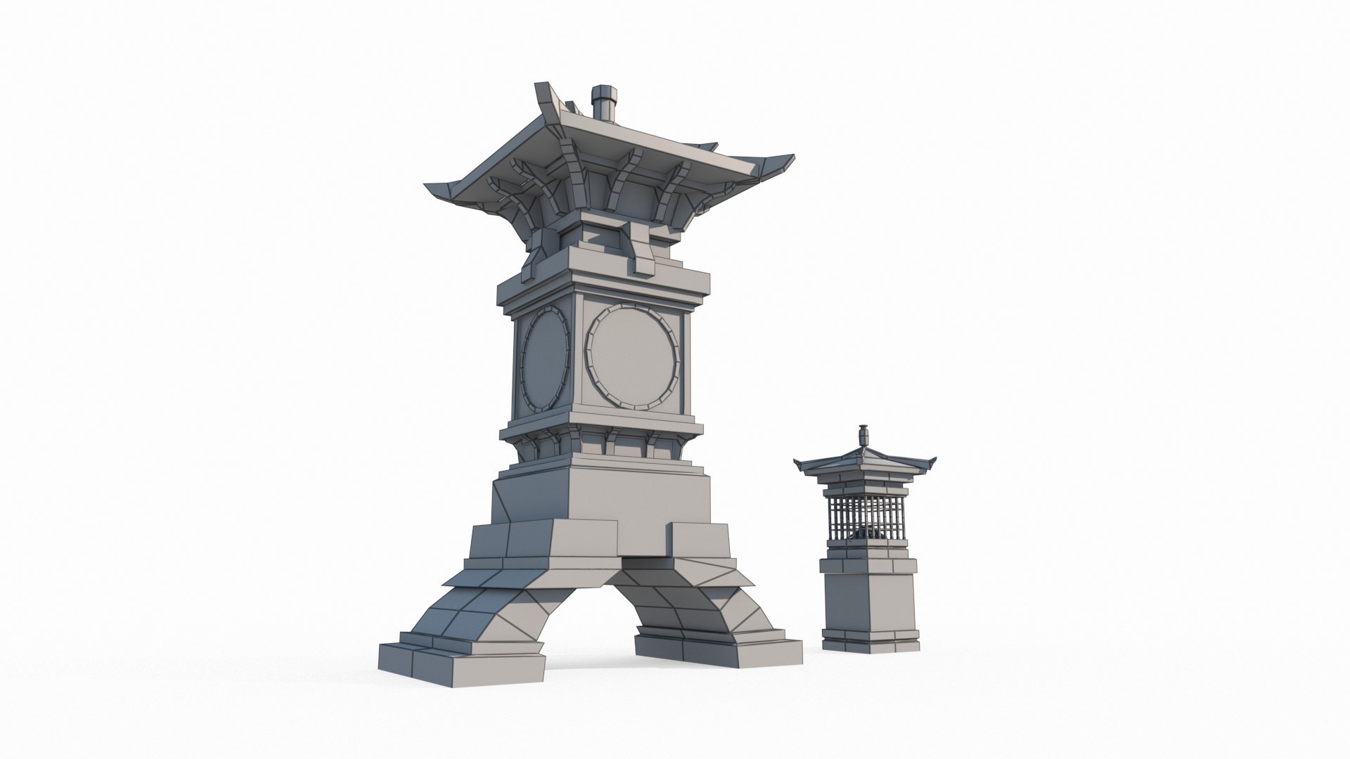Asian Ancient Landscape Stone Lamp 3D Model - TurboSquid 2082647