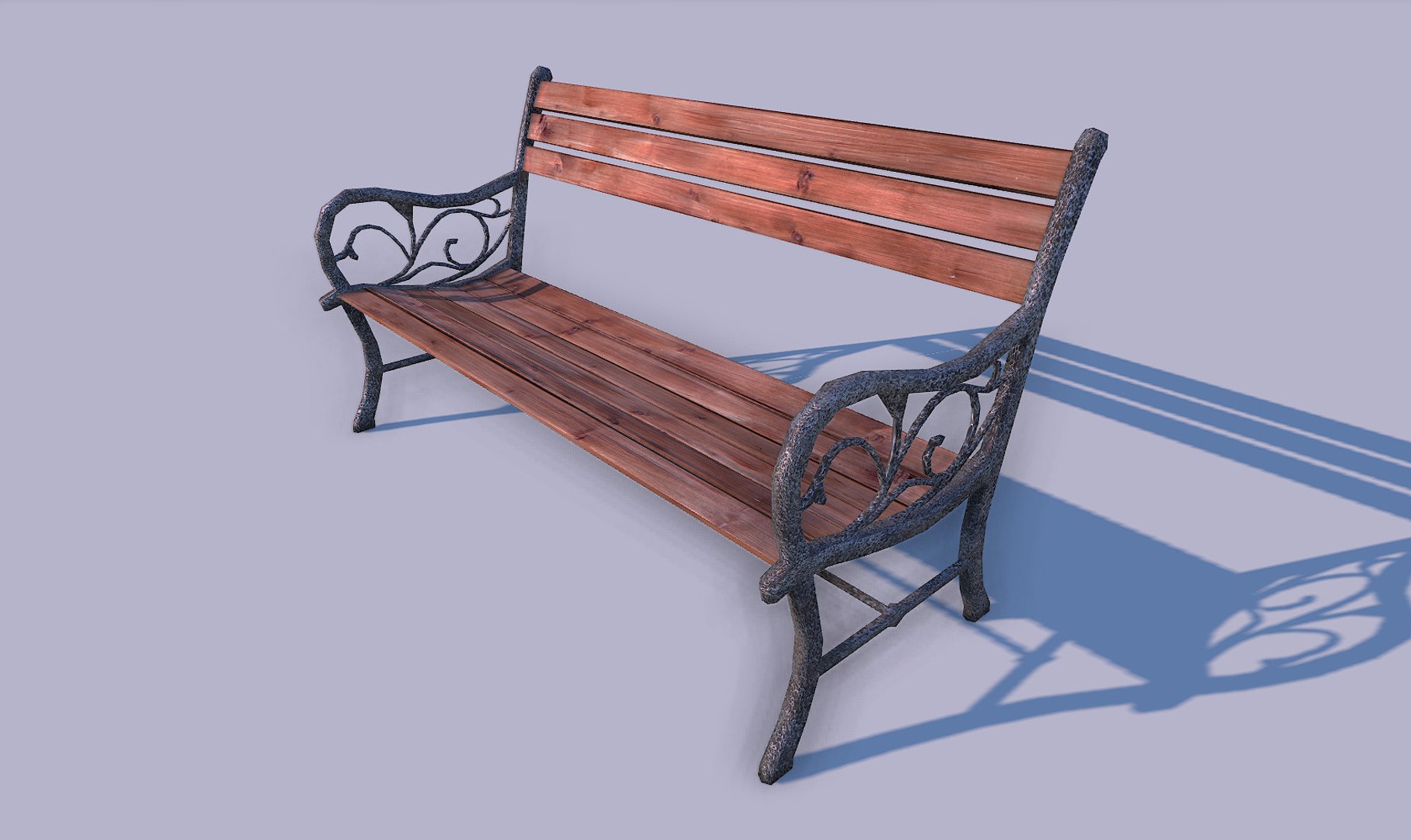 3d obj bench wooden