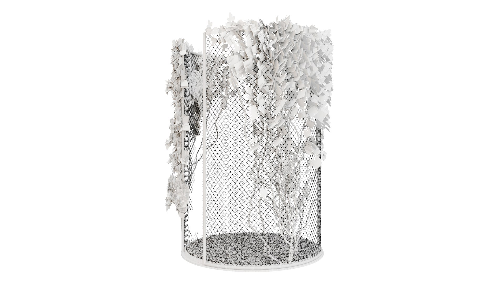 3D Metal partition with greenery - TurboSquid 2147420