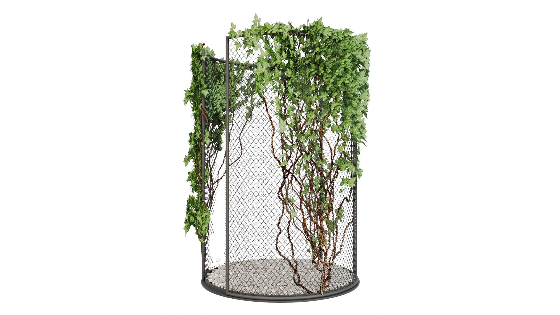 3D Metal partition with greenery - TurboSquid 2147420