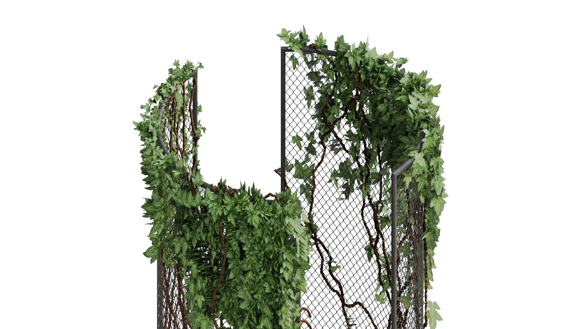 3D Metal partition with greenery - TurboSquid 2147420