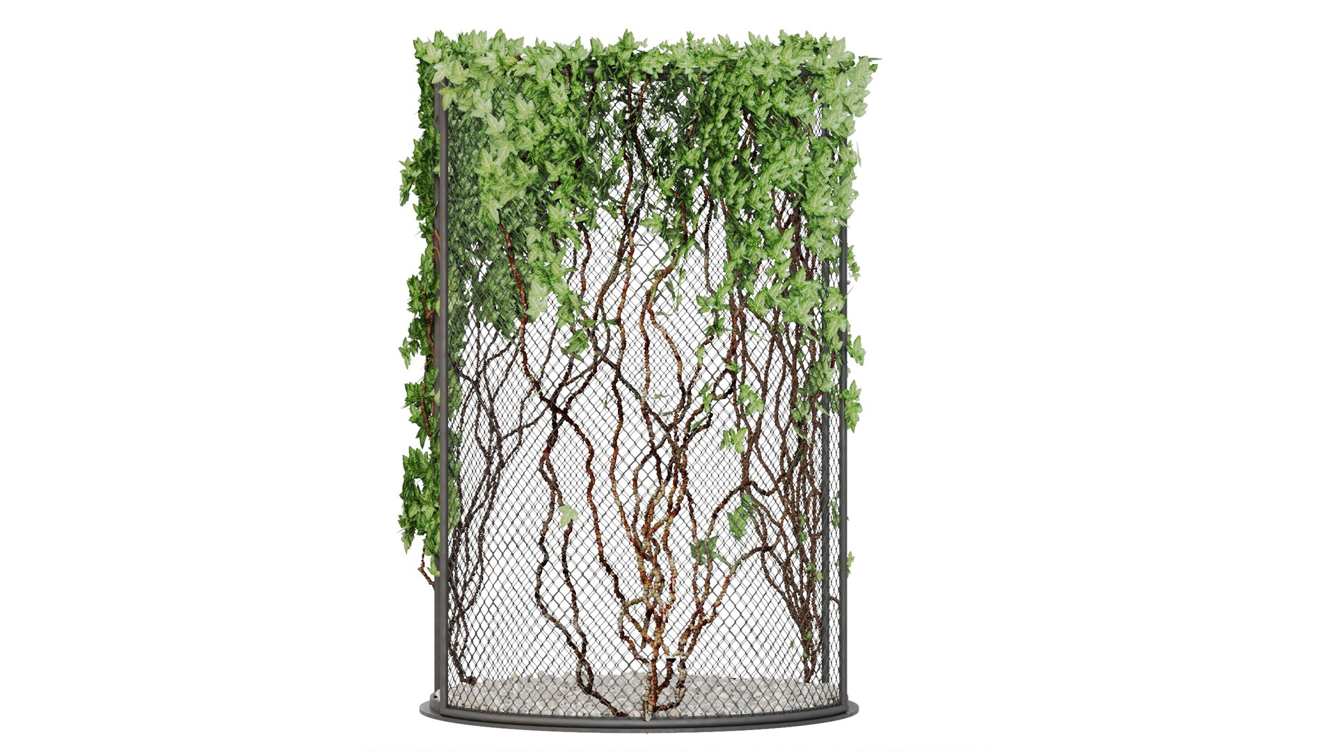 3D Metal partition with greenery - TurboSquid 2147420