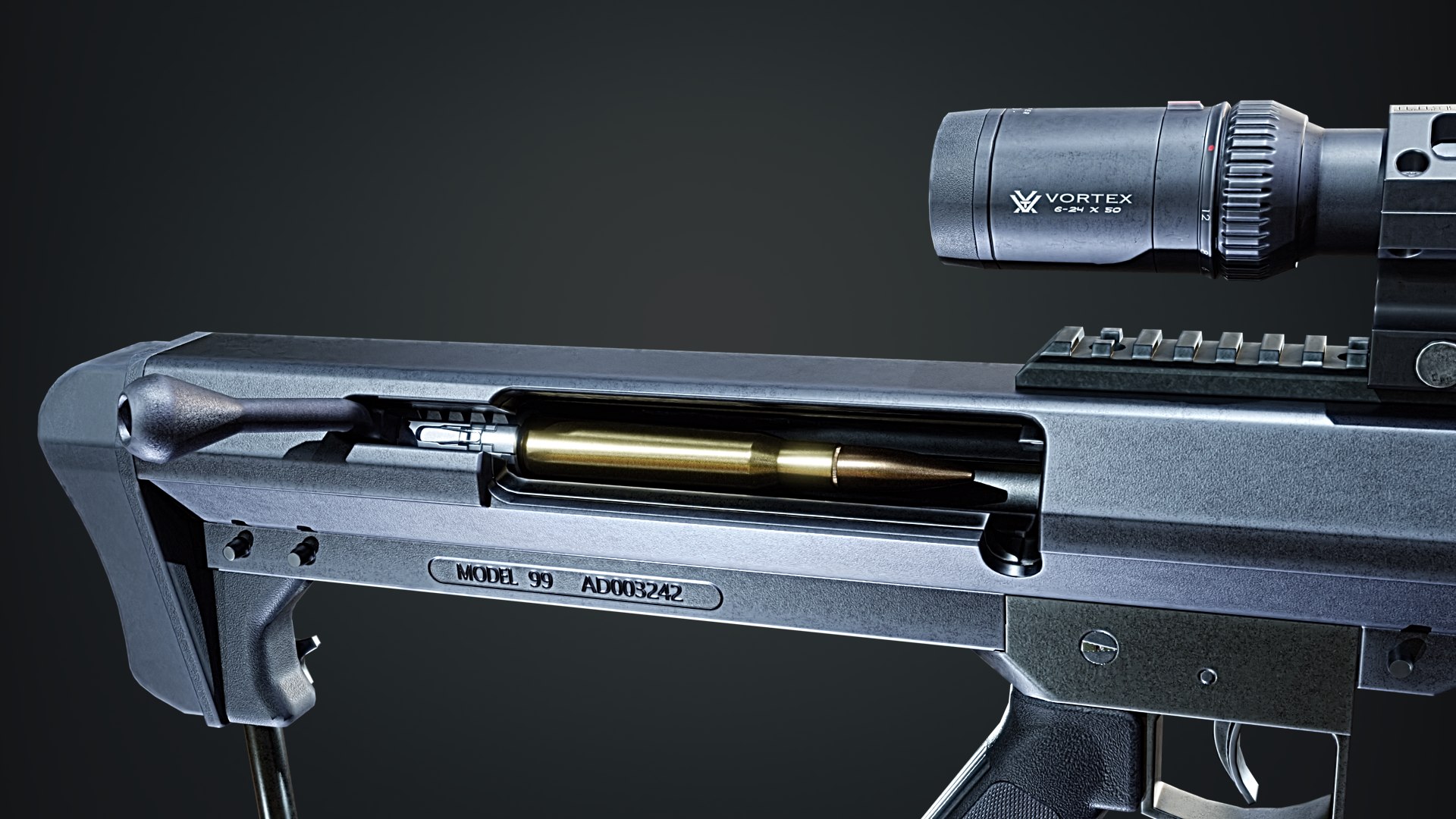 Barrett M99 With Vortex Viper Scope 3D Model - TurboSquid 1813638