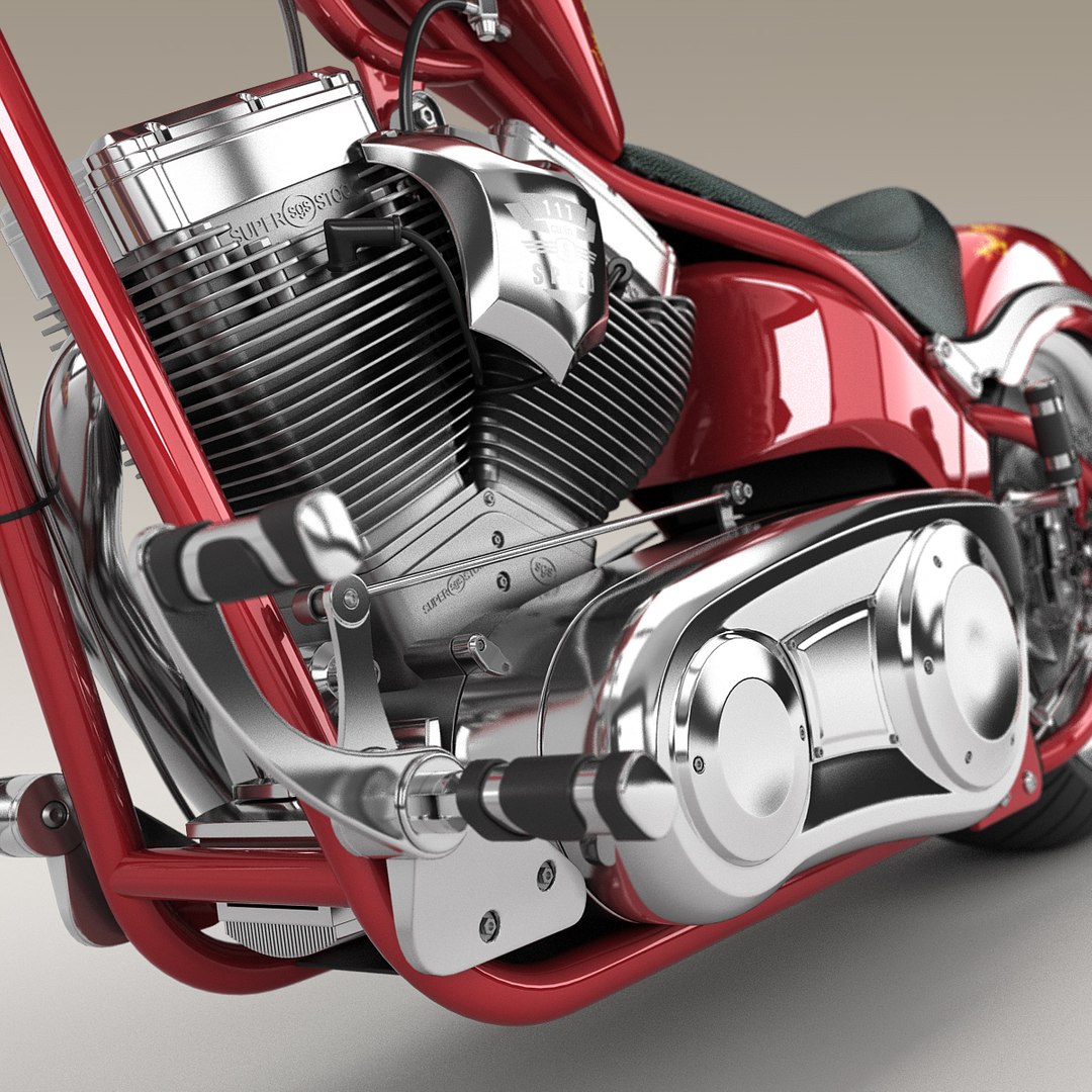 3d Big Dog K9 Chopper Motorcycle Model