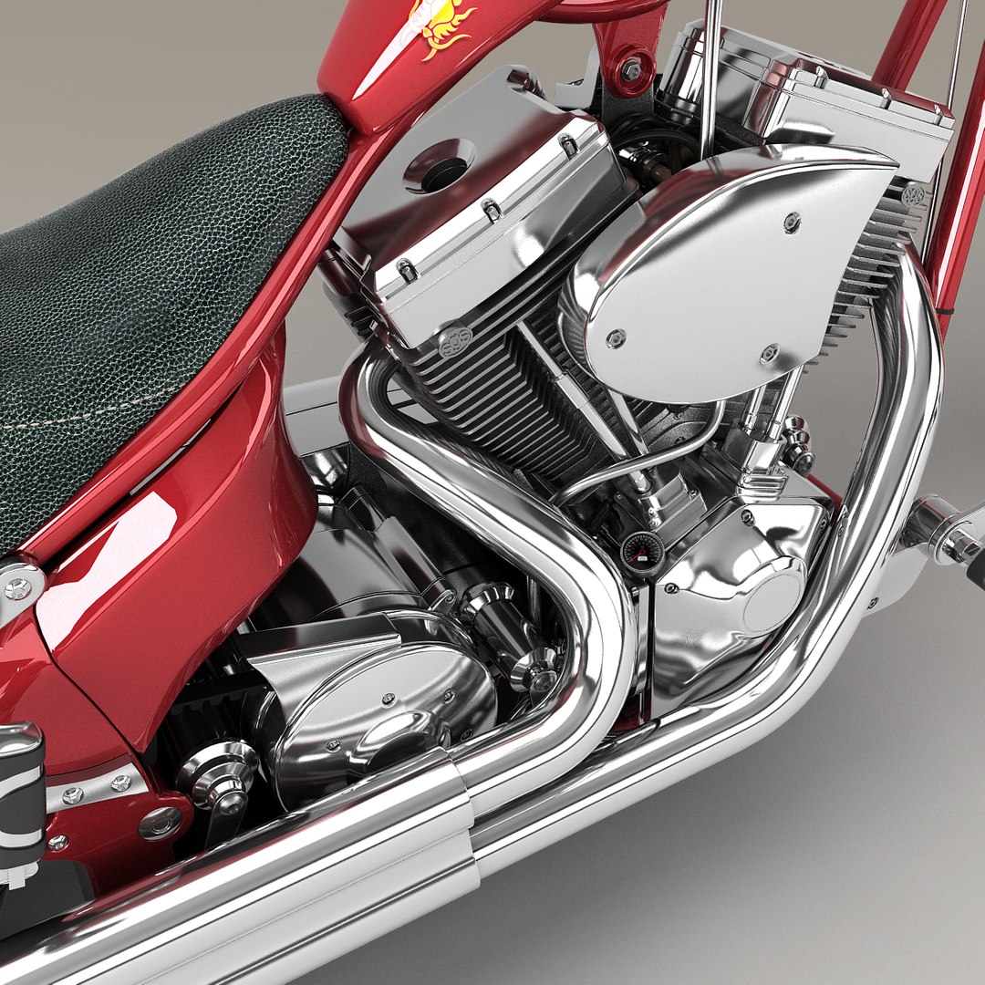 3d Big Dog K9 Chopper Motorcycle Model